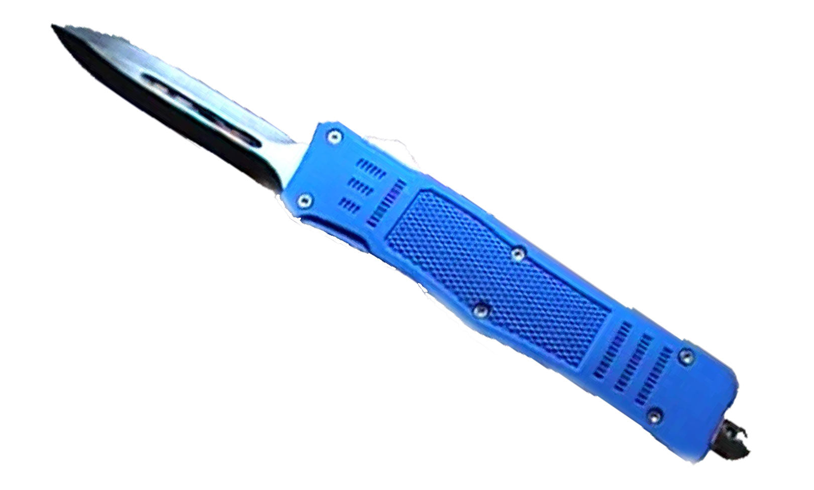 Blue Handle OTF Automatic Knife with Dagger Blade - tacticalgearplus